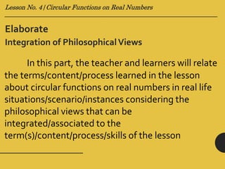 Lesson no. 4 (Circular functions on Real Numbers) | PPTX