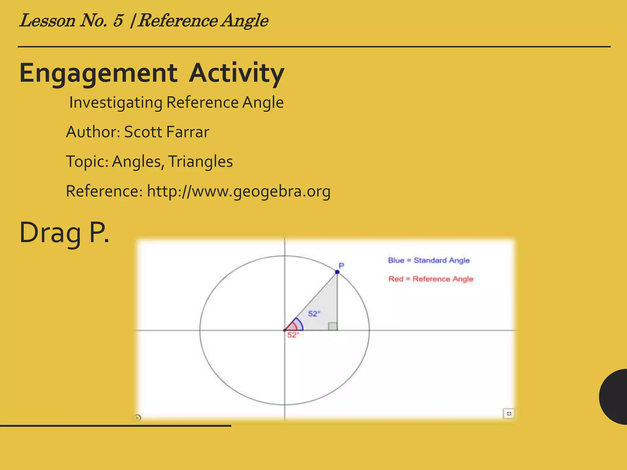 Lesson no. 5 (Reference Angle) | PPTX