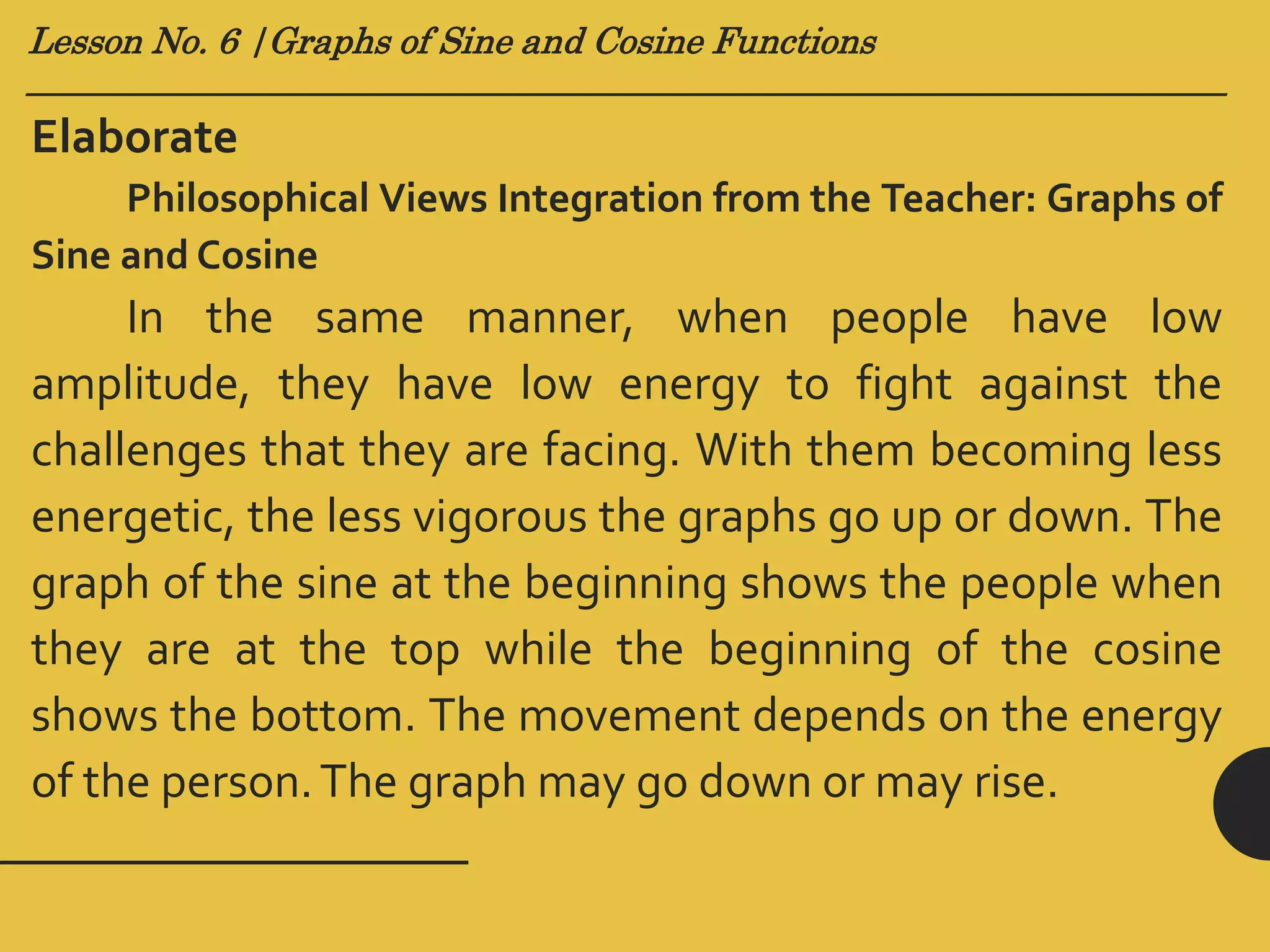 Lesson no. 6 (Graphs of Sine and Cosine Functions) | PPTX