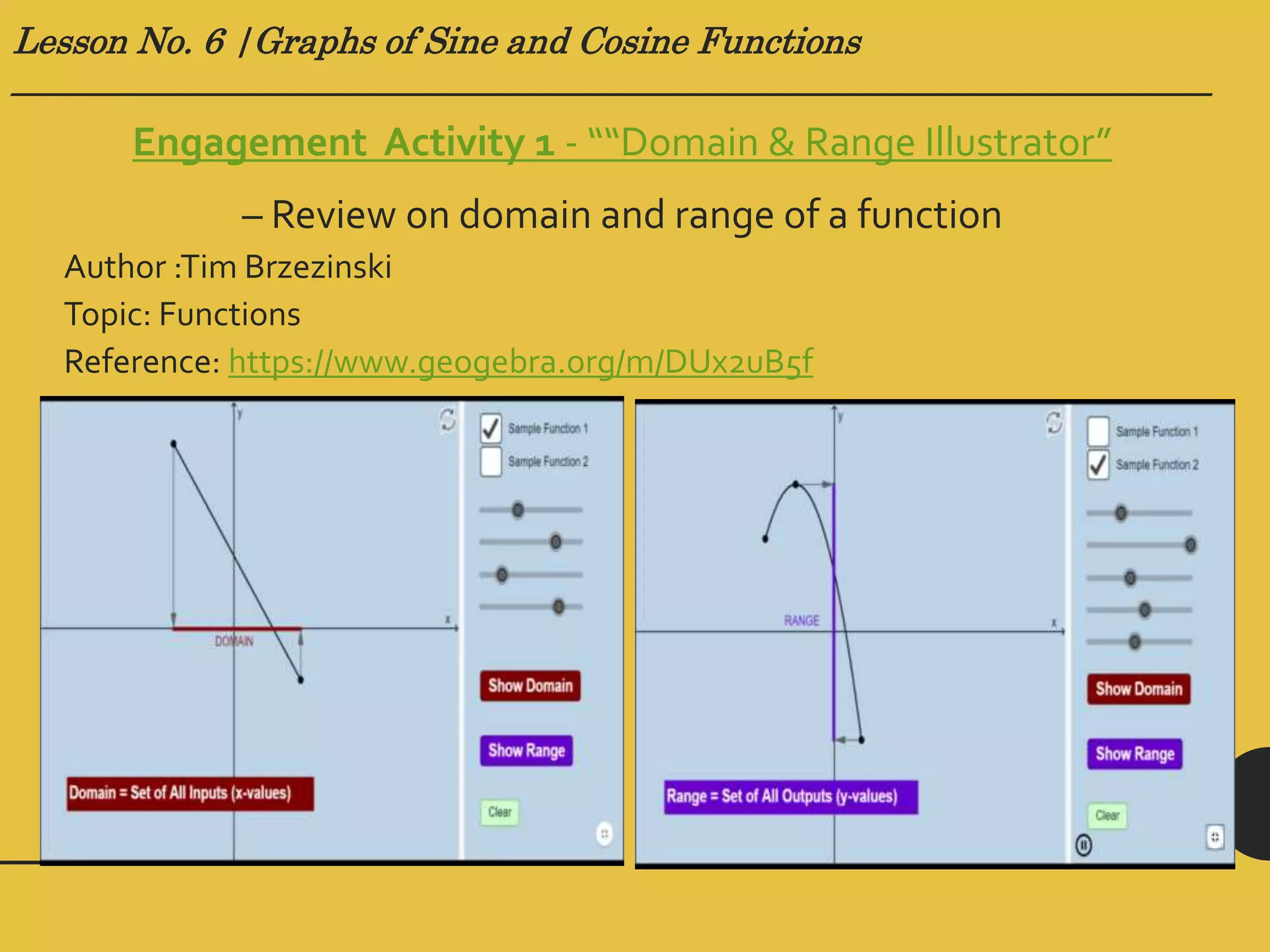Lesson no. 6 (Graphs of Sine and Cosine Functions) | PPTX