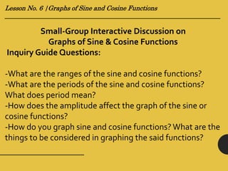 Lesson no. 6 (Graphs of Sine and Cosine Functions) | PPTX