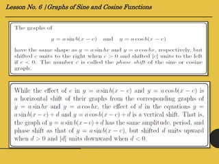Lesson no. 6 (Graphs of Sine and Cosine Functions) | PPTX