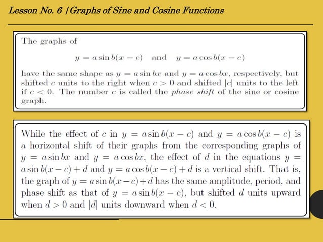 Lesson no. 6 (Graphs of Sine and Cosine Functions) | PPTX | Geology ...