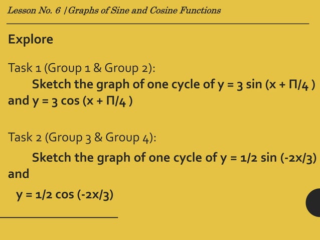 Lesson no. 6 (Graphs of Sine and Cosine Functions) | PPTX | Geology ...