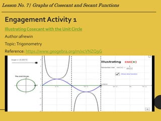Lesson no. 7 (Graphs of Cosecant and Secant functions) | PPTX