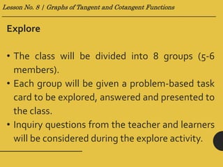 Lesson no. 8 (Graphs of Tangent and Cotangent Functions) | PPTX