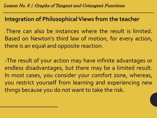 Lesson no. 8 (Graphs of Tangent and Cotangent Functions) | PPTX