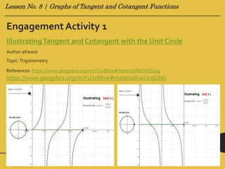 Lesson no. 8 (Graphs of Tangent and Cotangent Functions) | PPTX