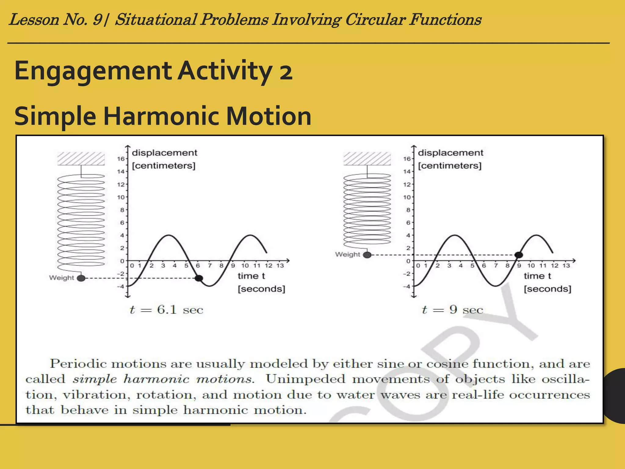 Lesson no. 9 (Situational Problems Involving Graphs of Circular ...