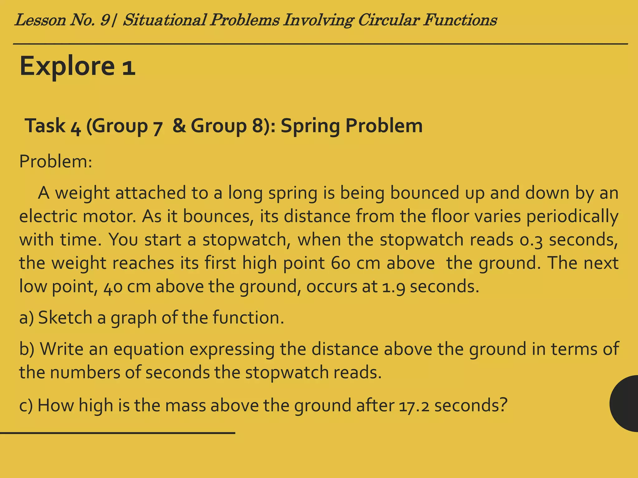 Lesson no. 9 (Situational Problems Involving Graphs of Circular ...