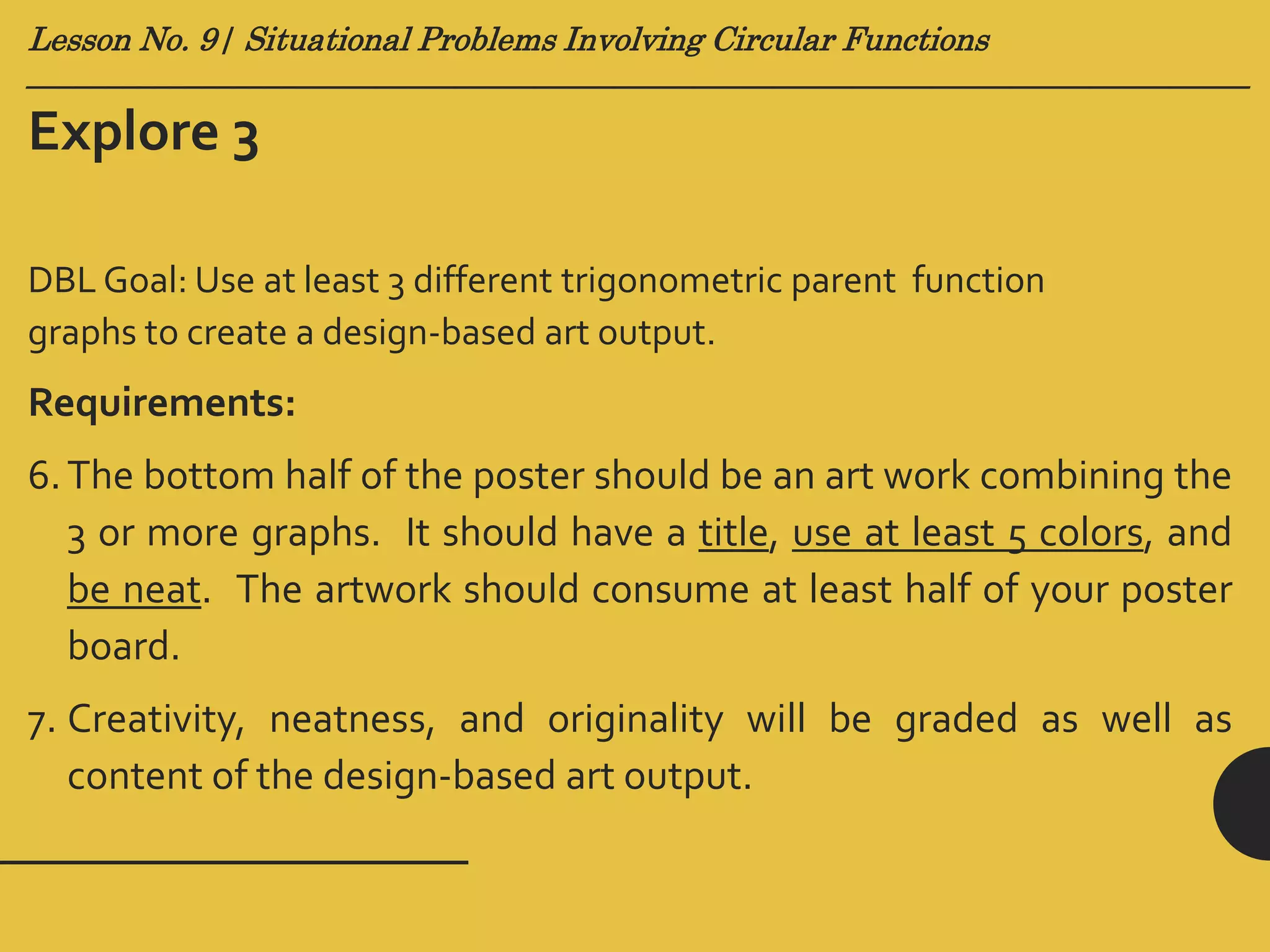 Lesson no. 9 (Situational Problems Involving Graphs of Circular ...