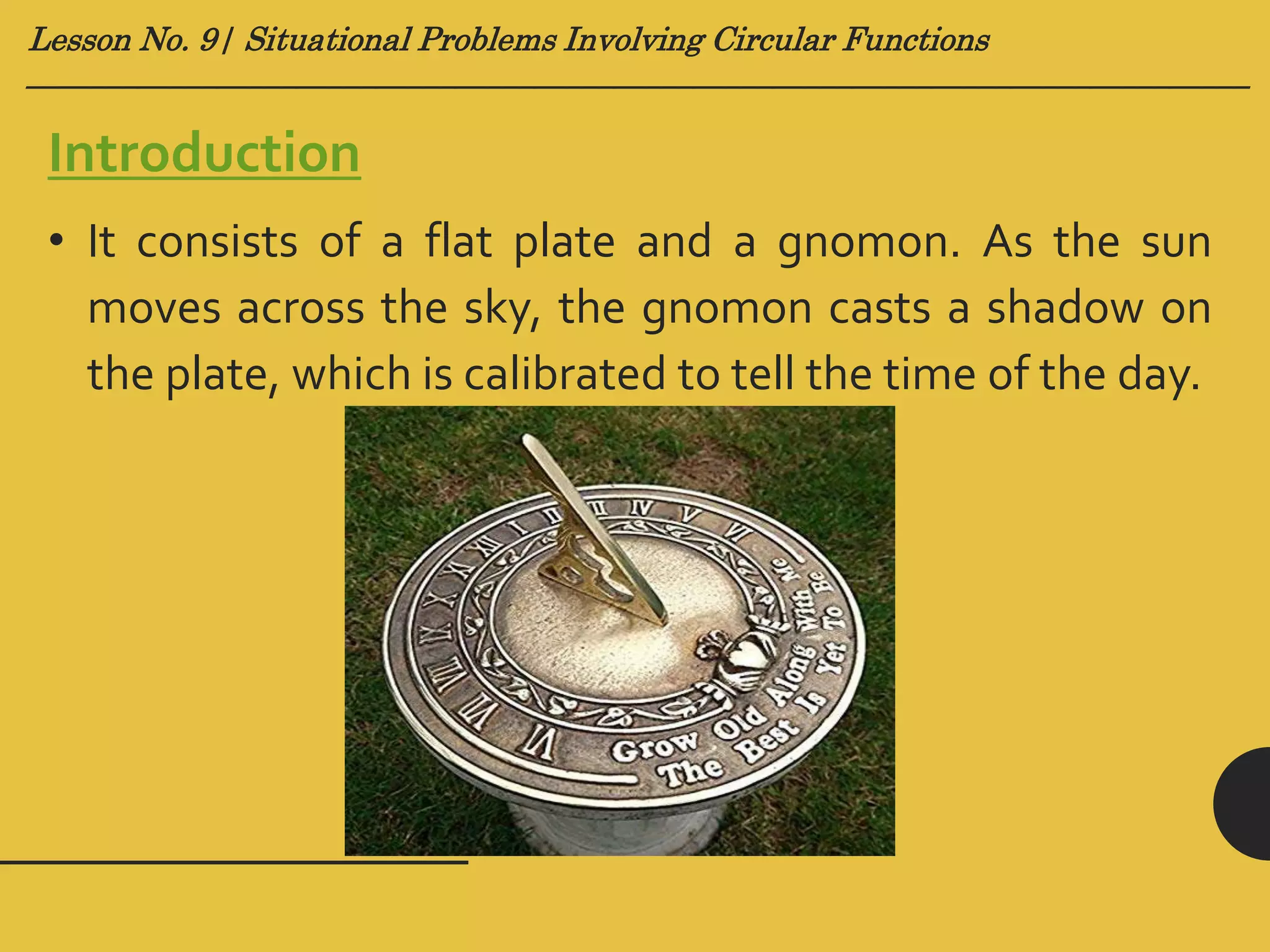 Lesson no. 9 (Situational Problems Involving Graphs of Circular ...