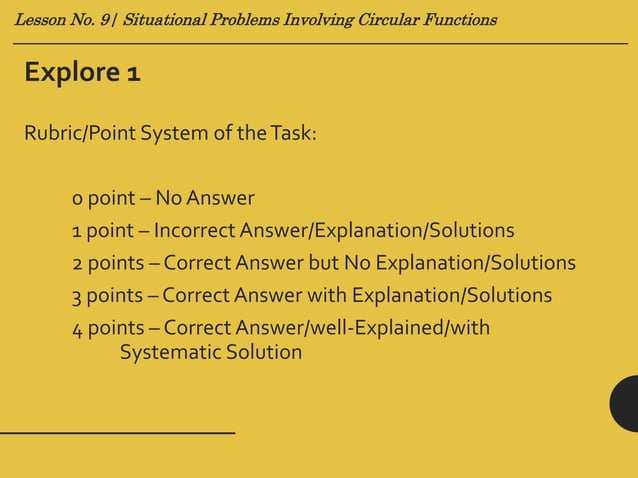 Lesson no. 9 (Situational Problems Involving Graphs of Circular ...