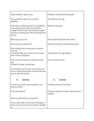 Final lesson plan in Math (4A's Approach) | DOCX