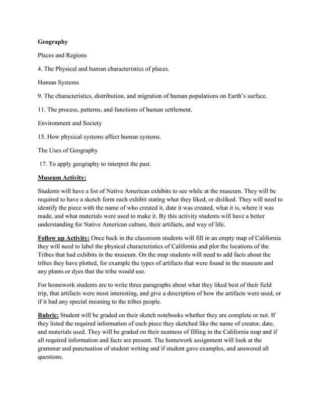 Final lesson plan outline native american 1 | DOCX | Geography | Science