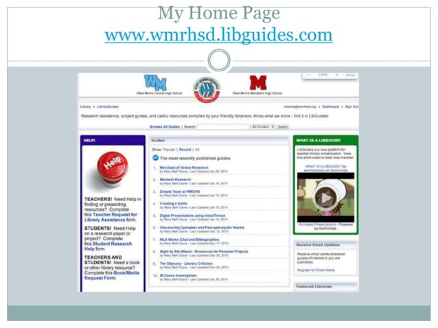 Using LibGuides to support High School Research and Library Resources | PPT
