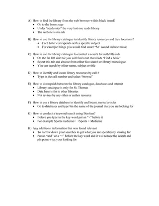 Final Library Notes | DOC