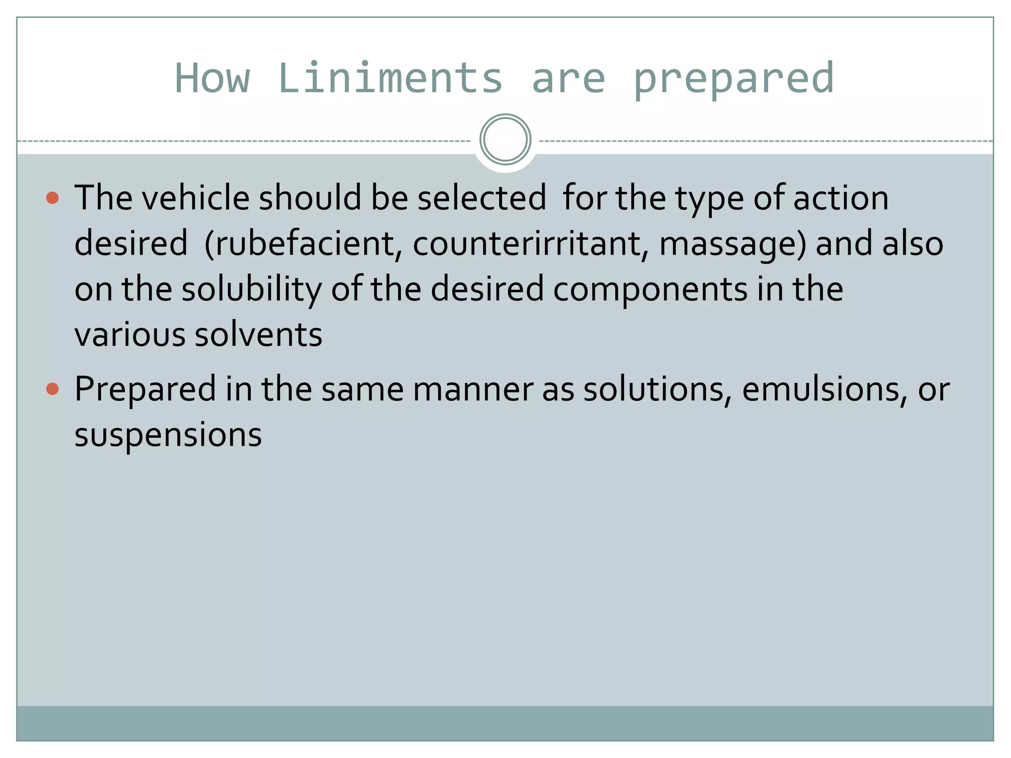 Liniments Presentation | PPTX