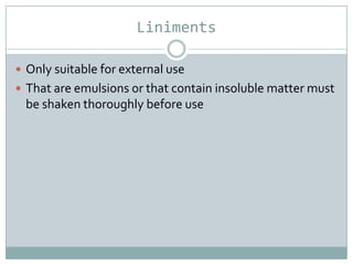 Liniments Presentation | PPTX