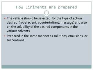 Liniments Presentation | PPTX