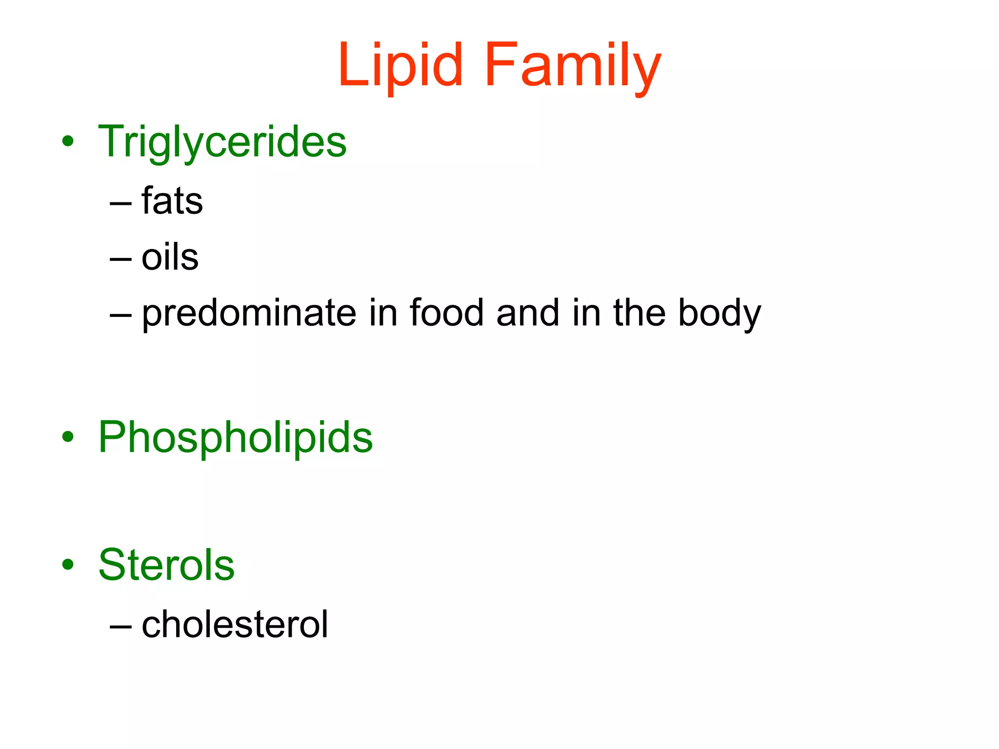 Final lipid 1 Lipids, Lipid Family | PPT