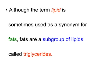 Final lipid 1 Lipids, Lipid Family | PPT