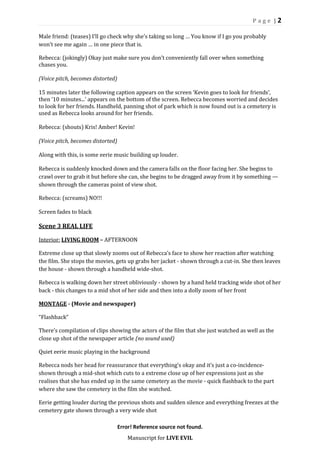 Live Evil Final Script | PDF
