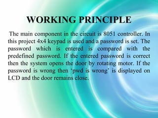Automatic room light controller with password detection system | PPT