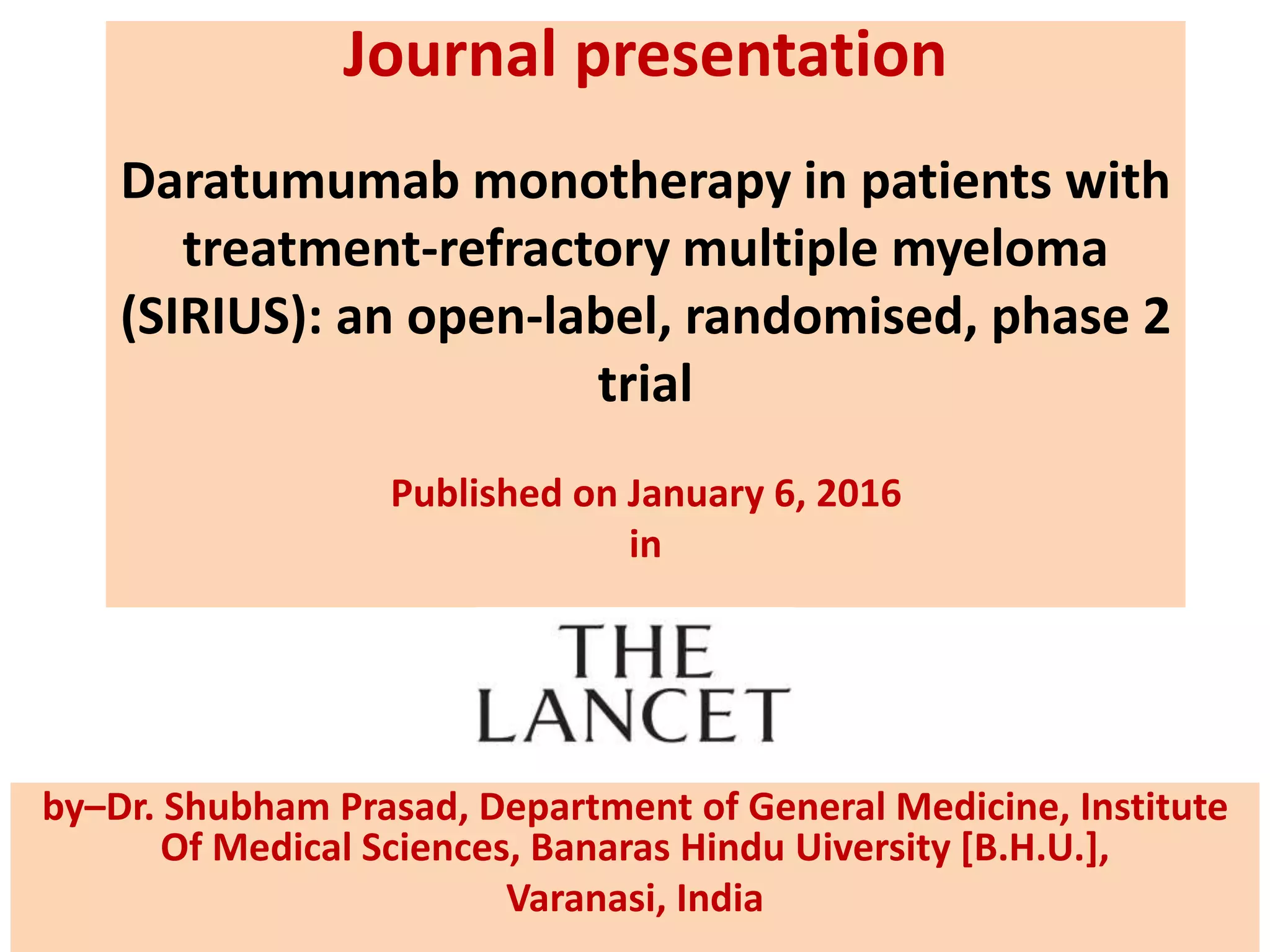 multiple myeloma & daratumumab | PPTX
