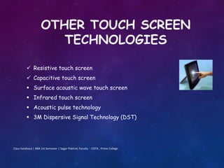 Touch Screens and Scanner | PPT