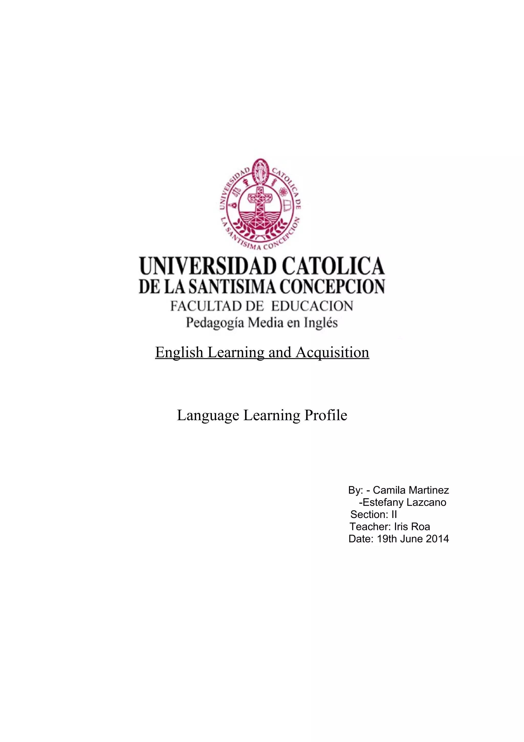 Language Learning Profile. | DOC