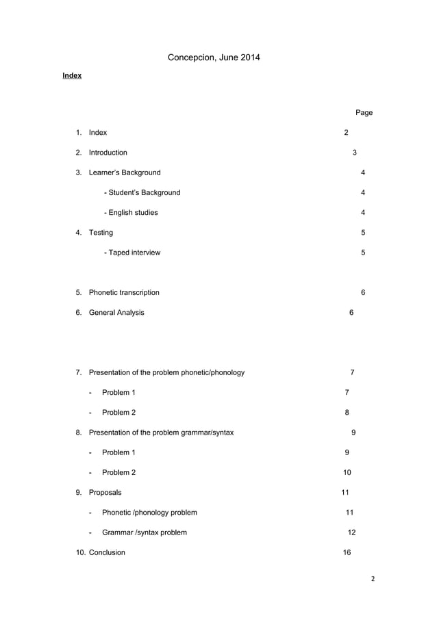 Language Learning Profile. | DOC