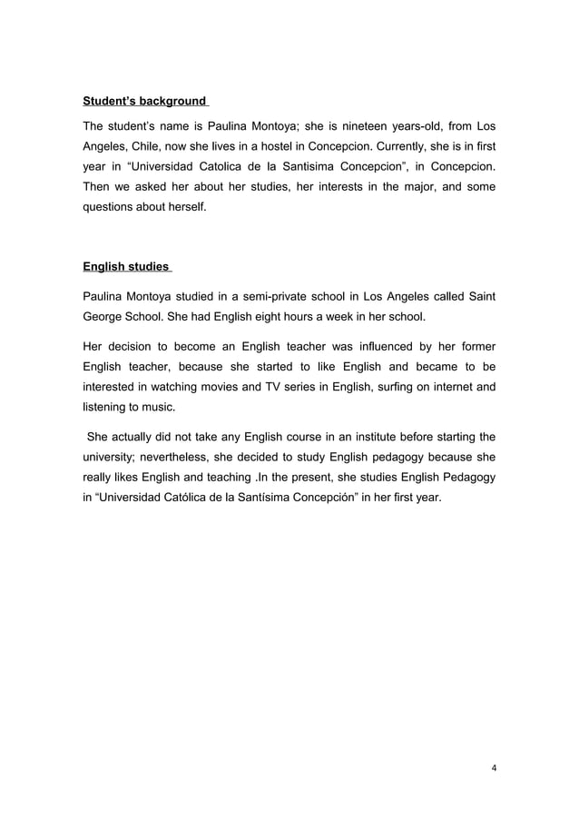 Language Learning Profile. | DOC