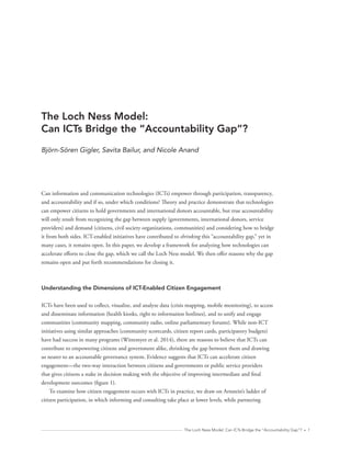 The Loch Ness Model-Can ICTs Bridge the “Accountability Gap”? | PDF