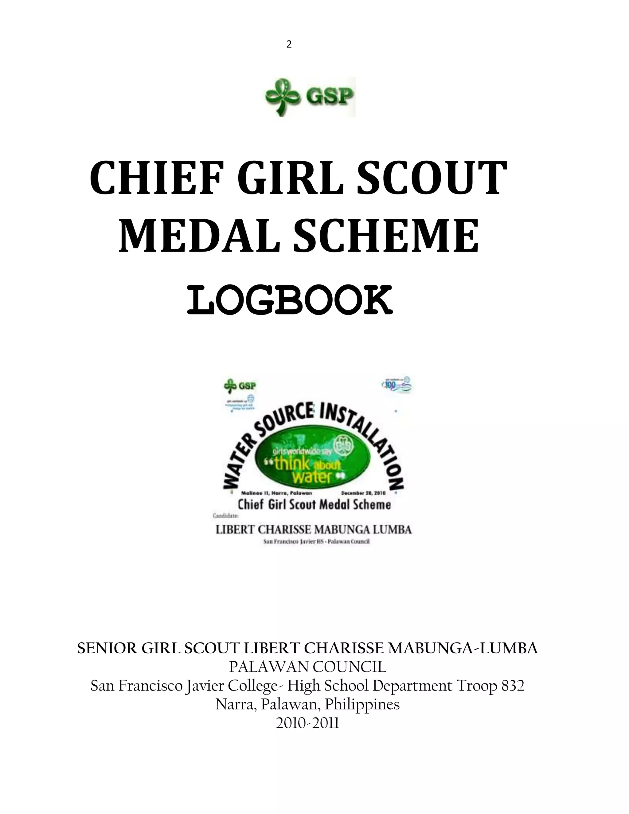 Chief Girl Scout Logbook.Dimples Lumba.Palawan Council | DOCX