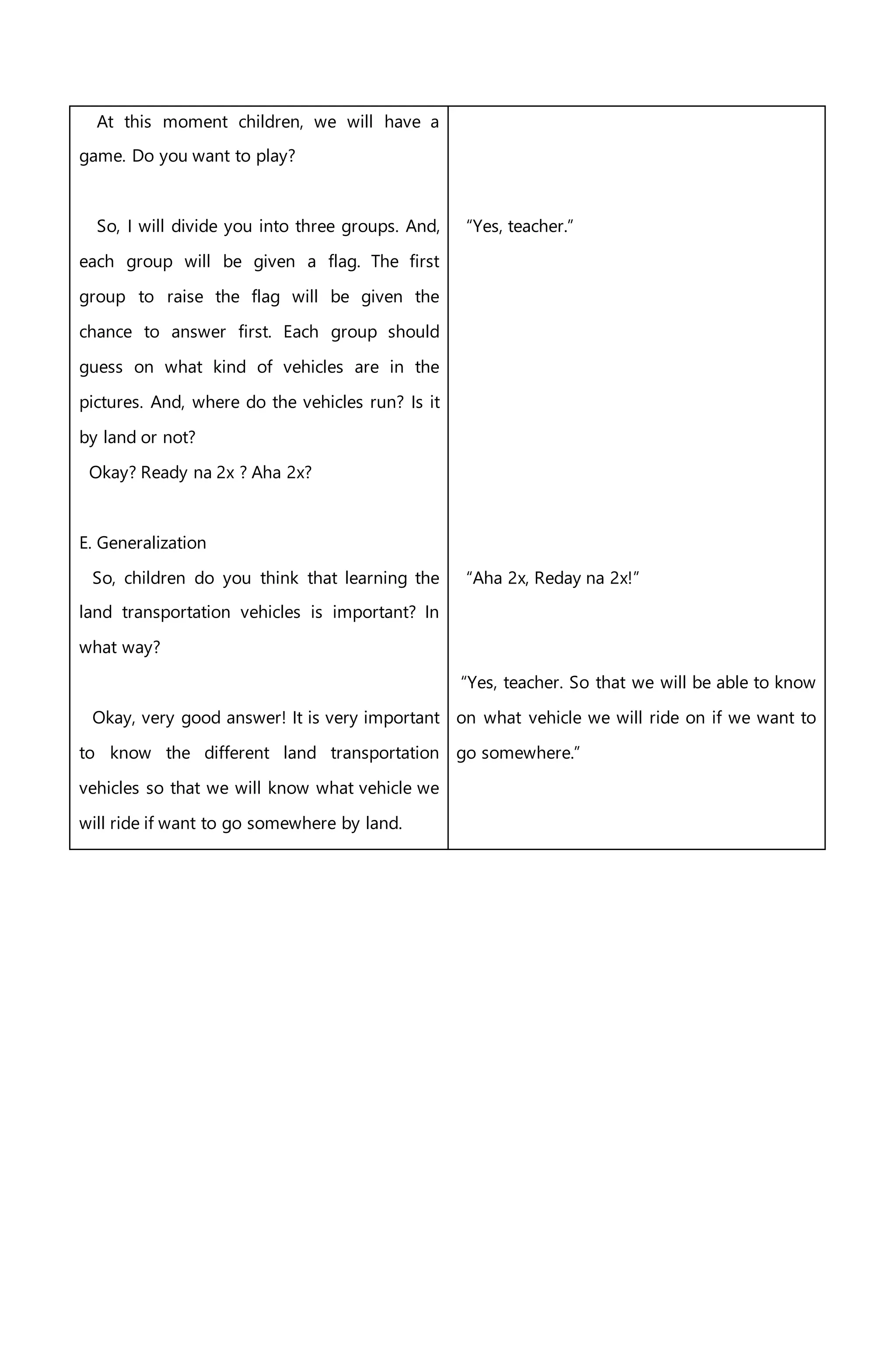 LAND TRANSPORTATION DETAILED LESSON PLAN | DOCX