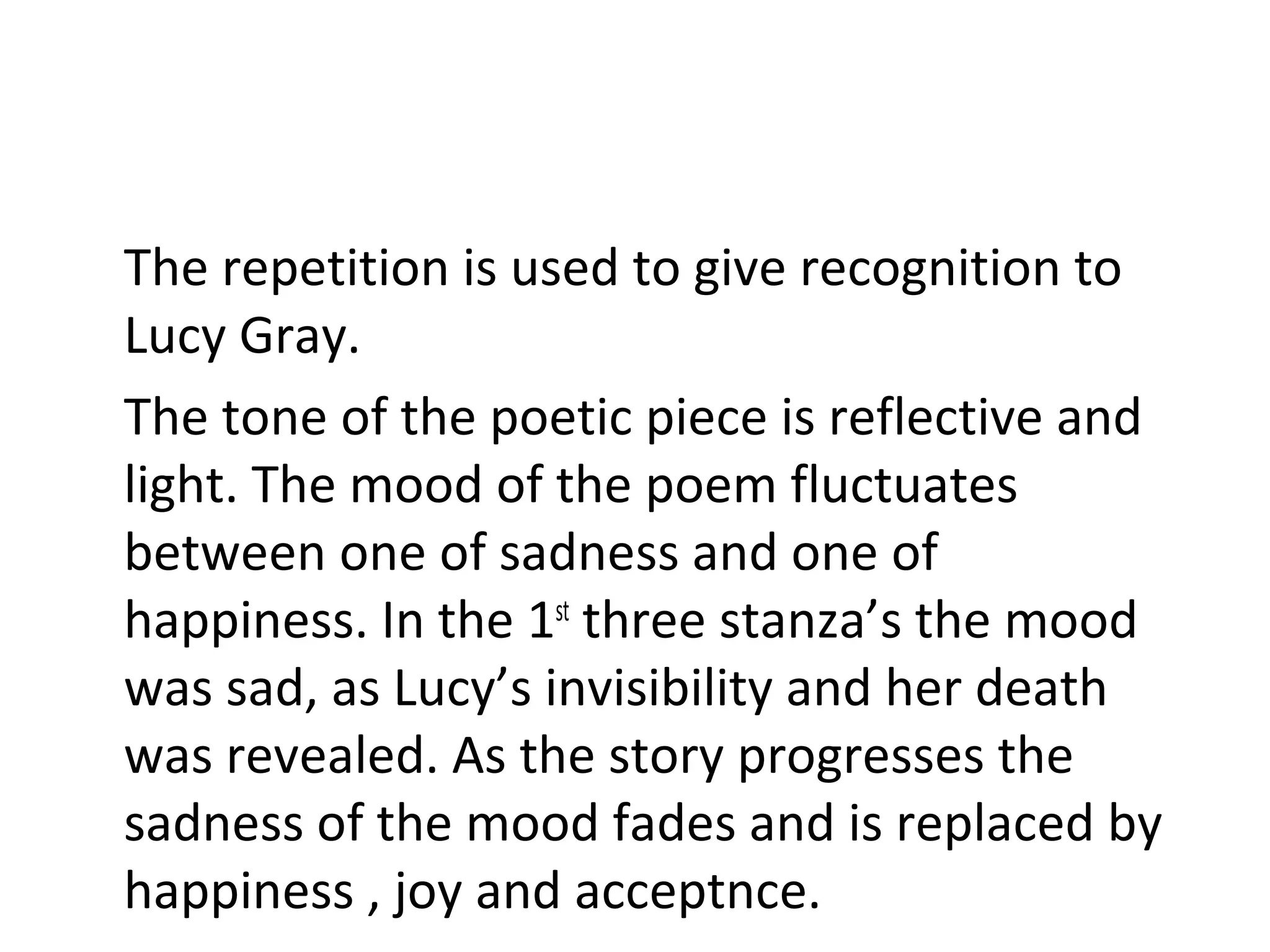 Critical analysis of the poem "Lucy Gray" | PPT