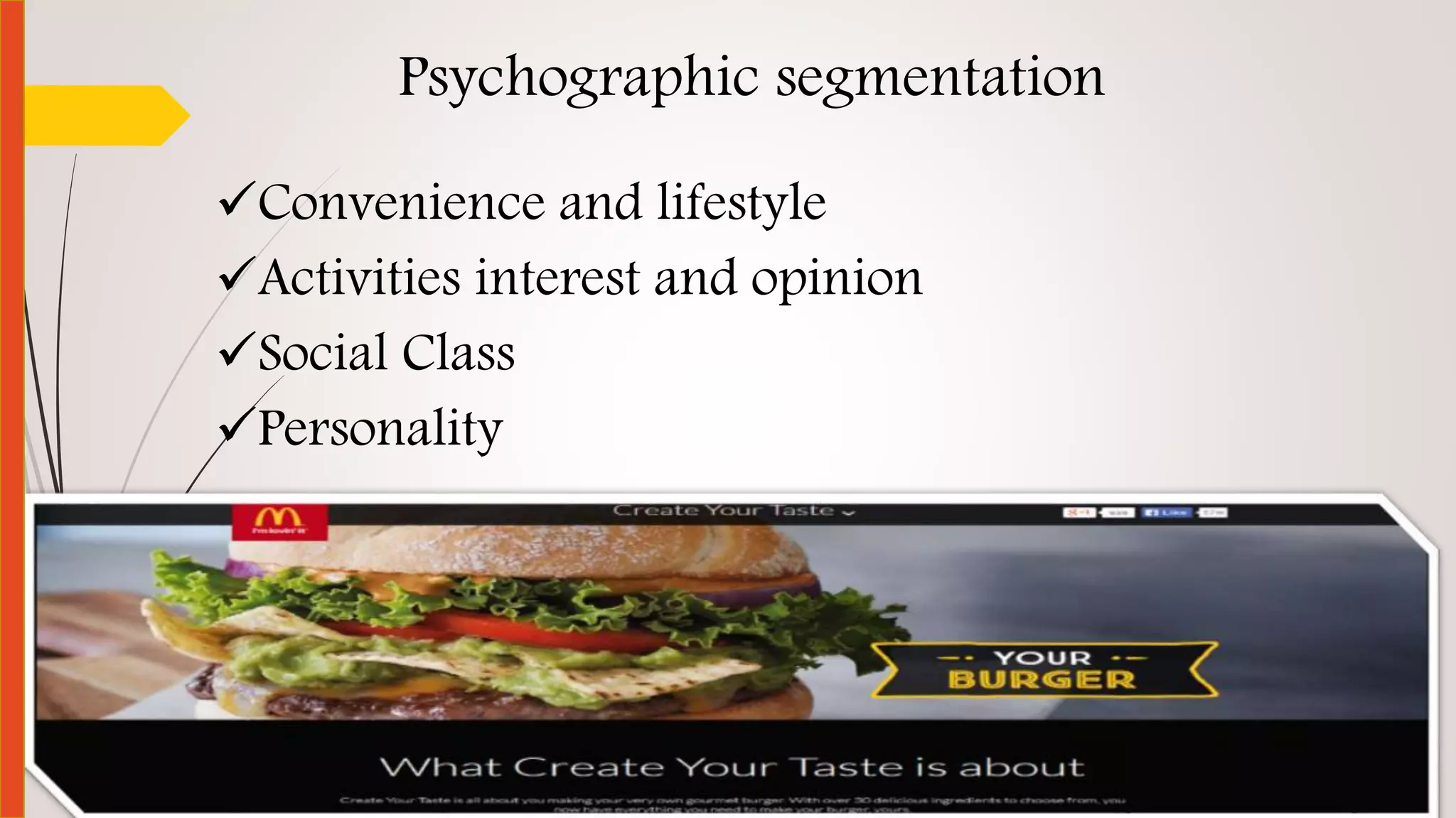 Advertisement analysis of McDonald (Segmentation ,Targeting,Positioning ...