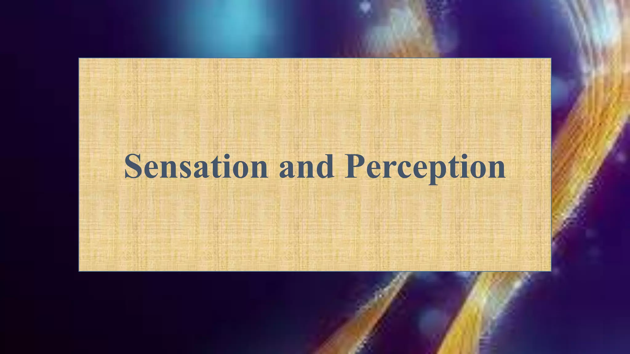 sensation and perception | PPT