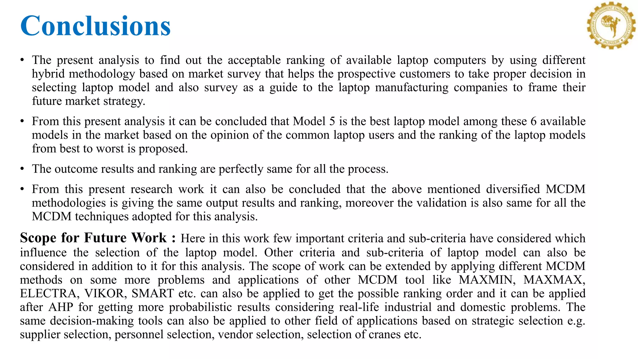 A COMPARATIVE STUDY OF DIFFERENT INTEGRATED MULTIPLE CRITERIA DECISION MAKING METHODOLOGIES AND ...