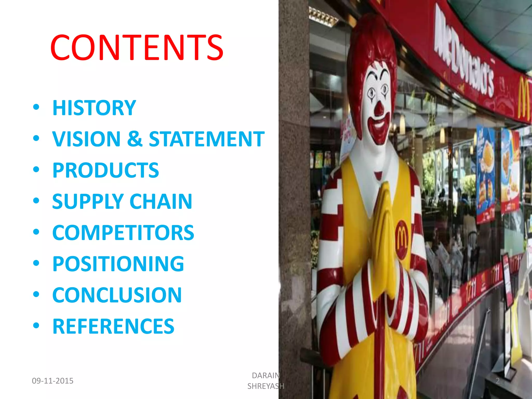 mac donalds final presentation by DARAIN AND SHREYASH | PPTX