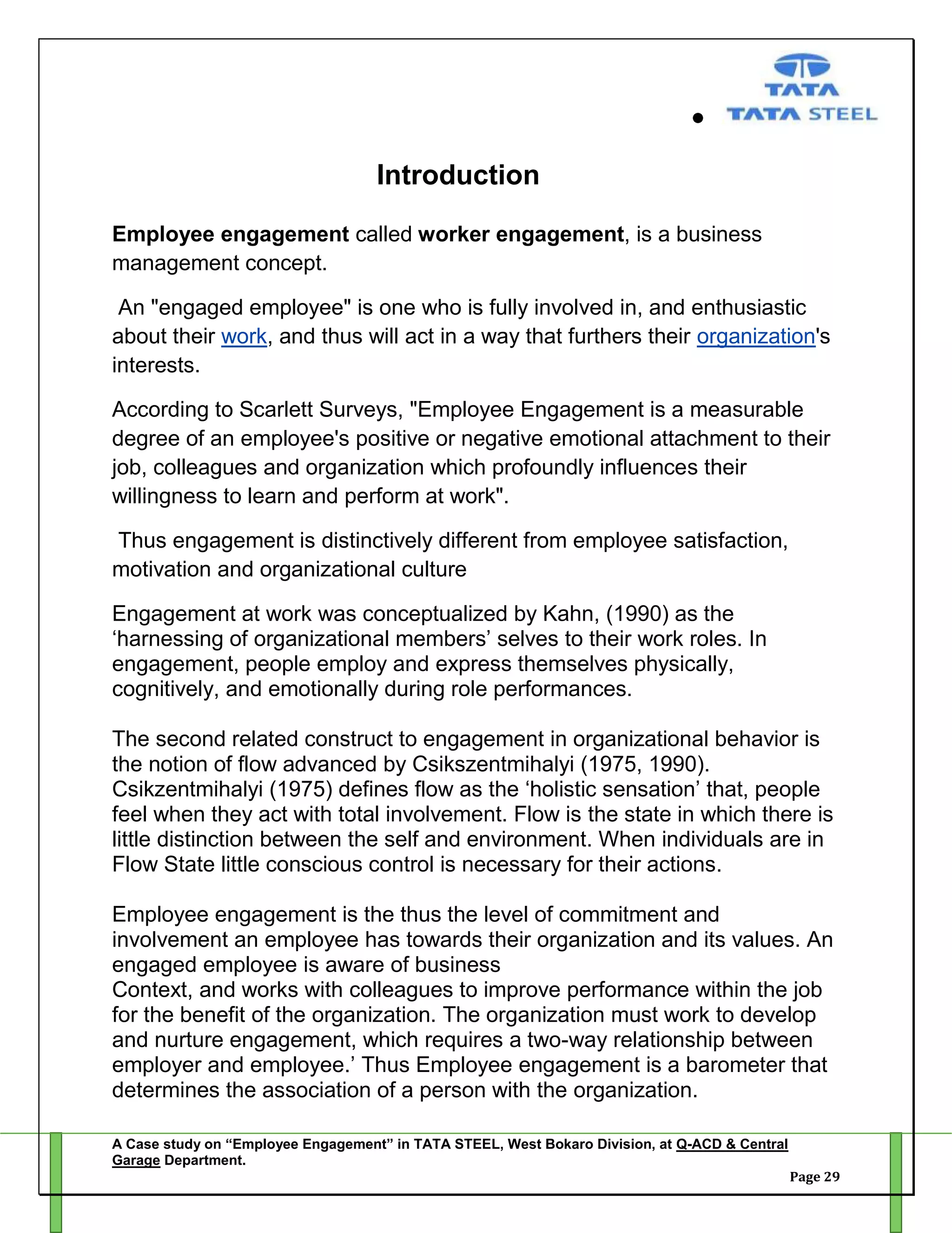 project report employee engagement (by ) mahadev rana | DOCX | Human ...