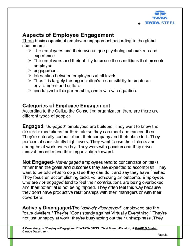 project report employee engagement (by ) mahadev rana | DOCX | Human ...