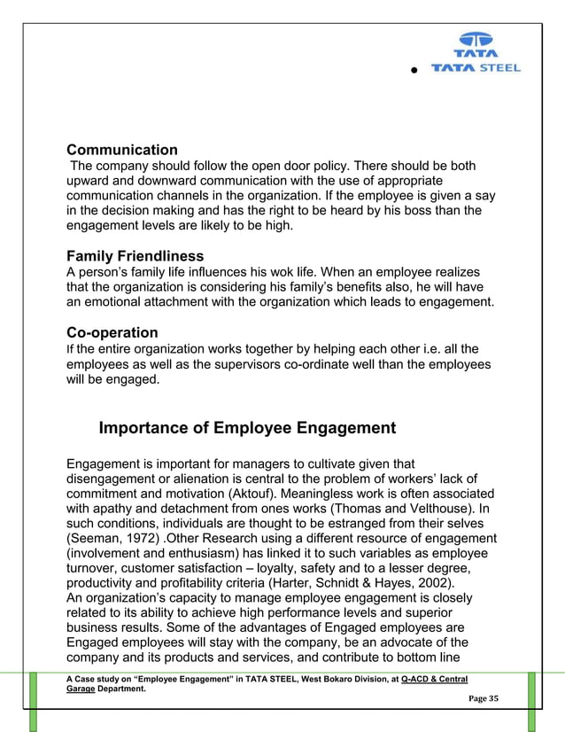 project report employee engagement (by ) mahadev rana | DOCX | Human ...