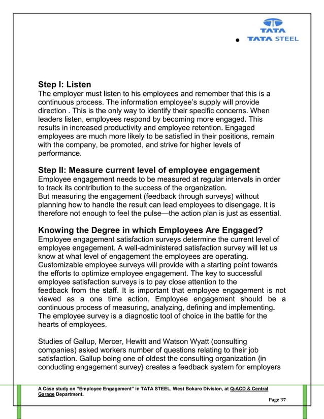 project report employee engagement (by ) mahadev rana