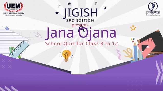 Jana Ojana Finals 2024 - Inter School Quiz @ Jigisha 2024 | PPTX