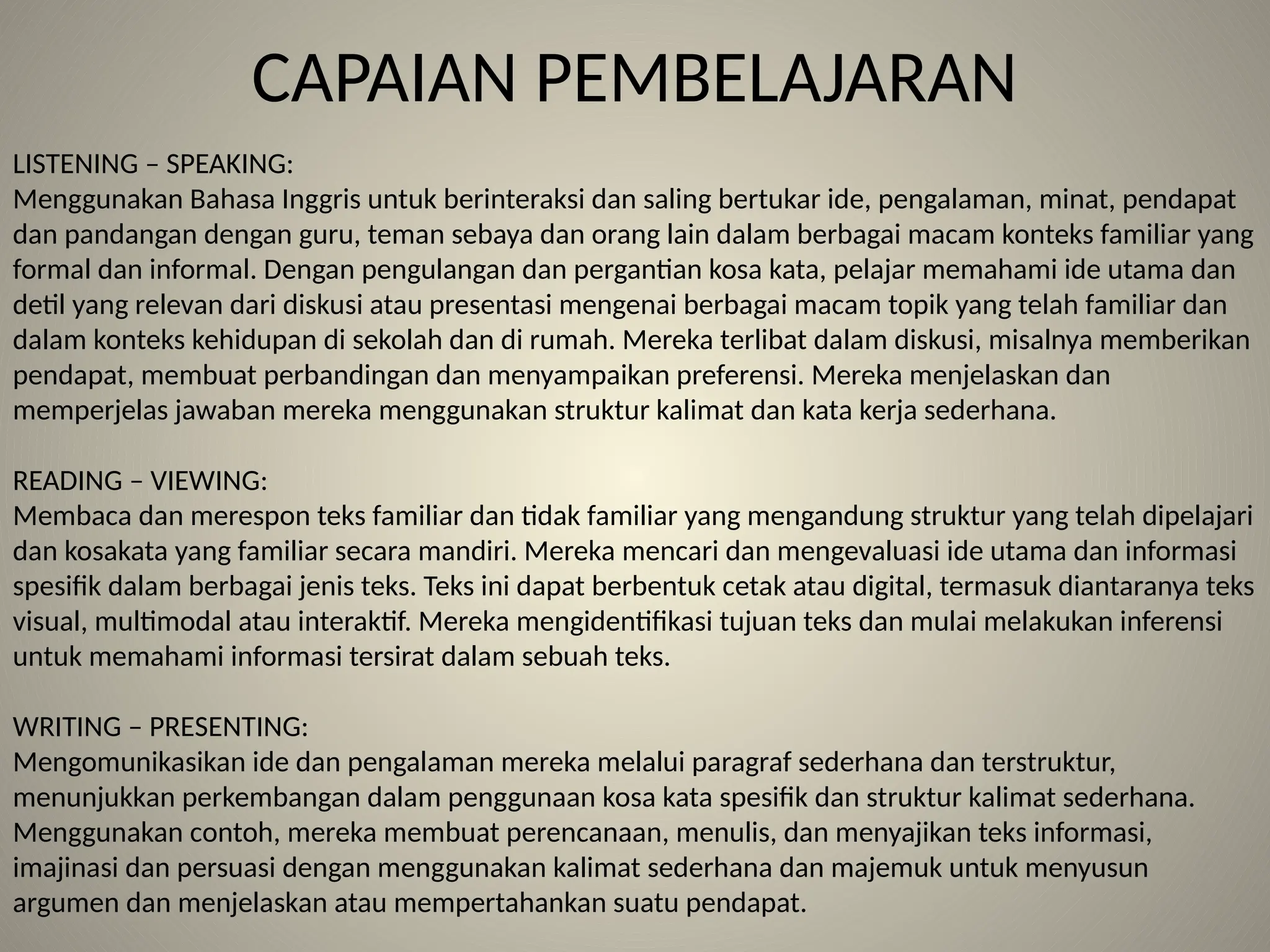 Presentasi Materi Bahasa Inggris kelas X | PPTX