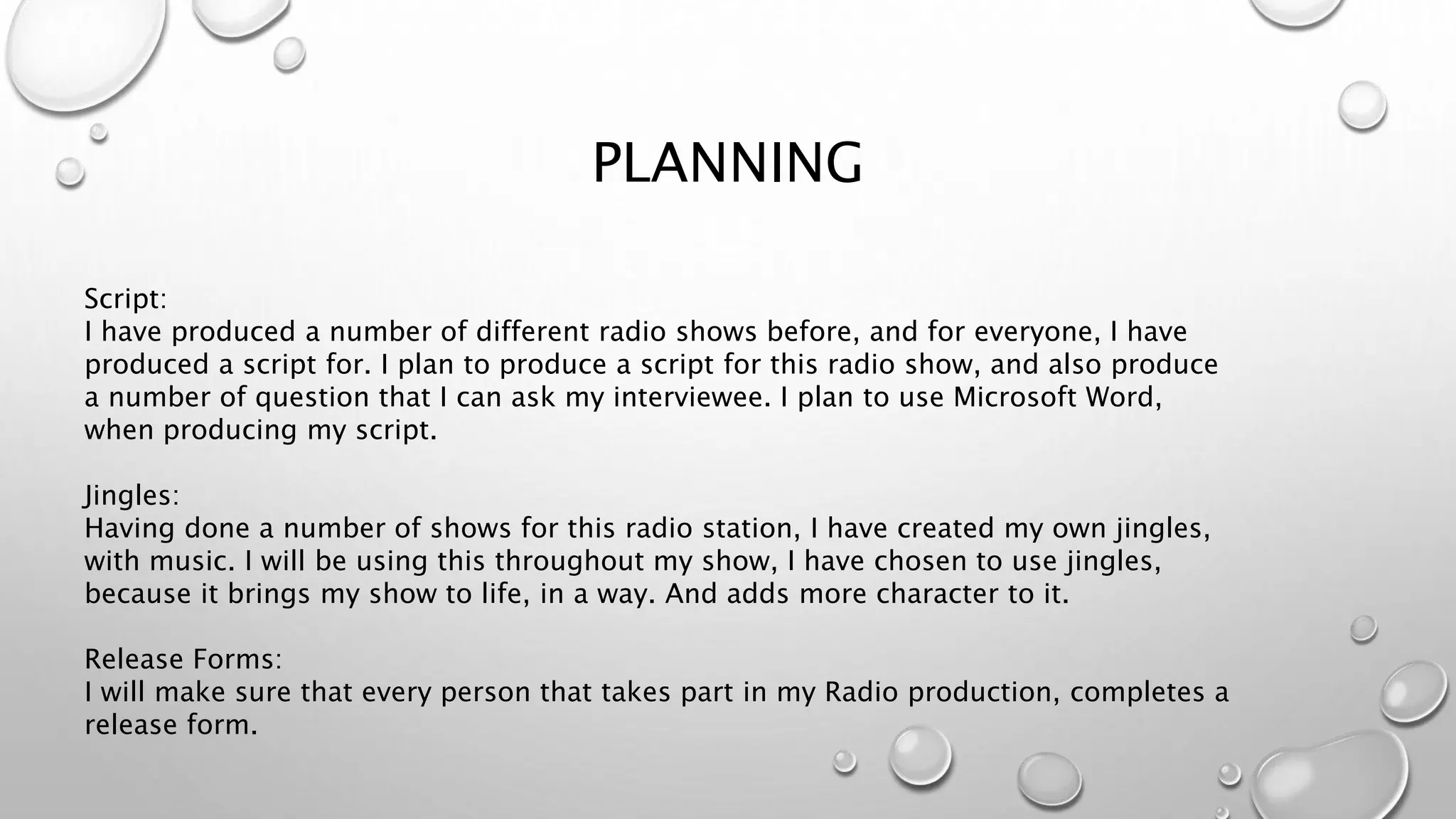 Final Major Project, Planning 2019 | PPT