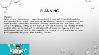 Final Major Project, Planning 2019 | PPT