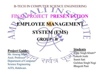Final major project presentation on (10 april2016) aits haldwani | PPTX | Human Resources | Business